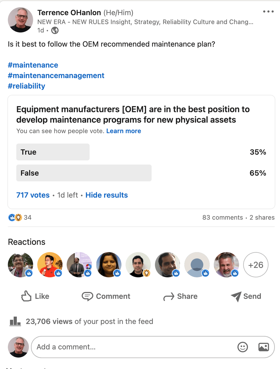 Reliabilityweb Is it best to follow OEM recommended maintenance plans?