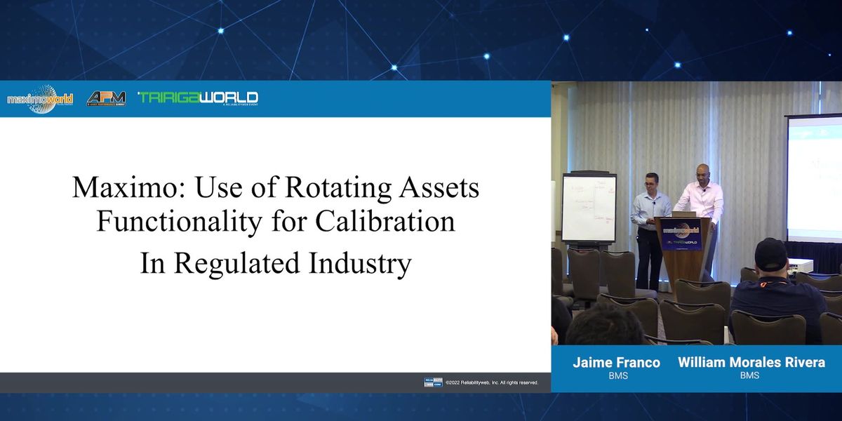 Reliabilityweb Rotating assets in Maximo®