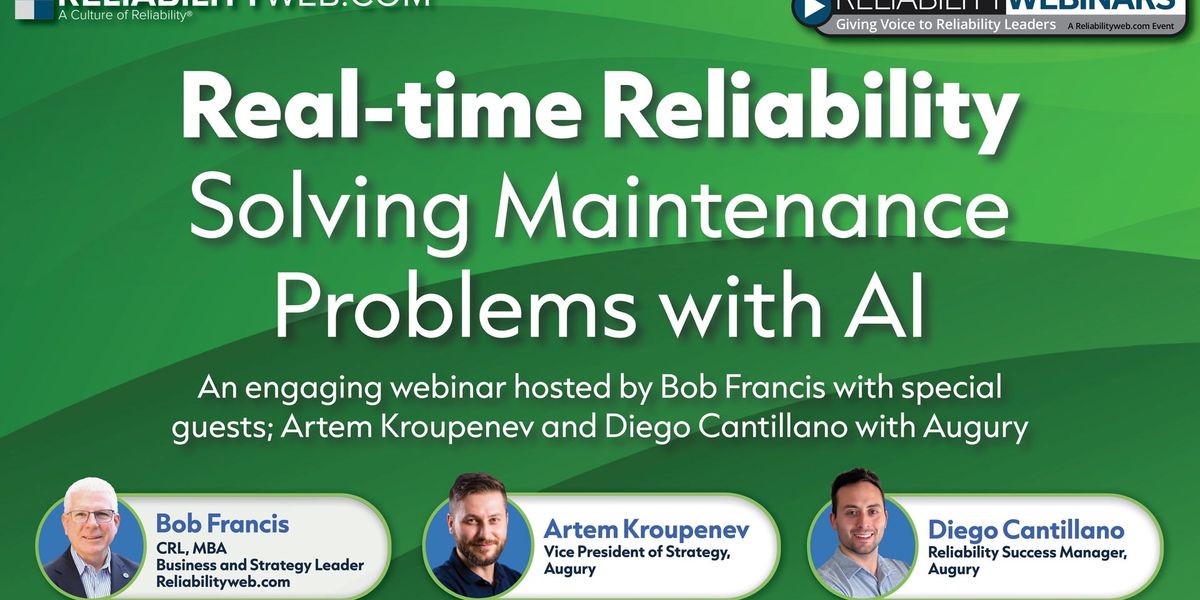 Reliabilityweb Real-time Reliability Solving Maintenance Problem
