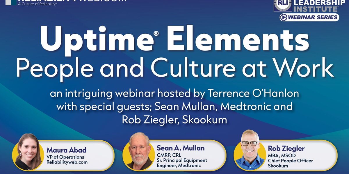 Reliabilityweb Uptime Elements People And Culture At Work