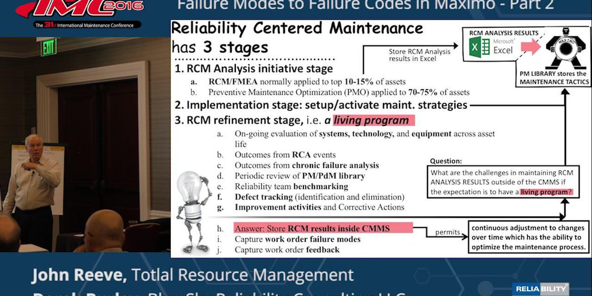 Reliabilityweb Failure Modes to Failure Codes in Maximo- Part 2