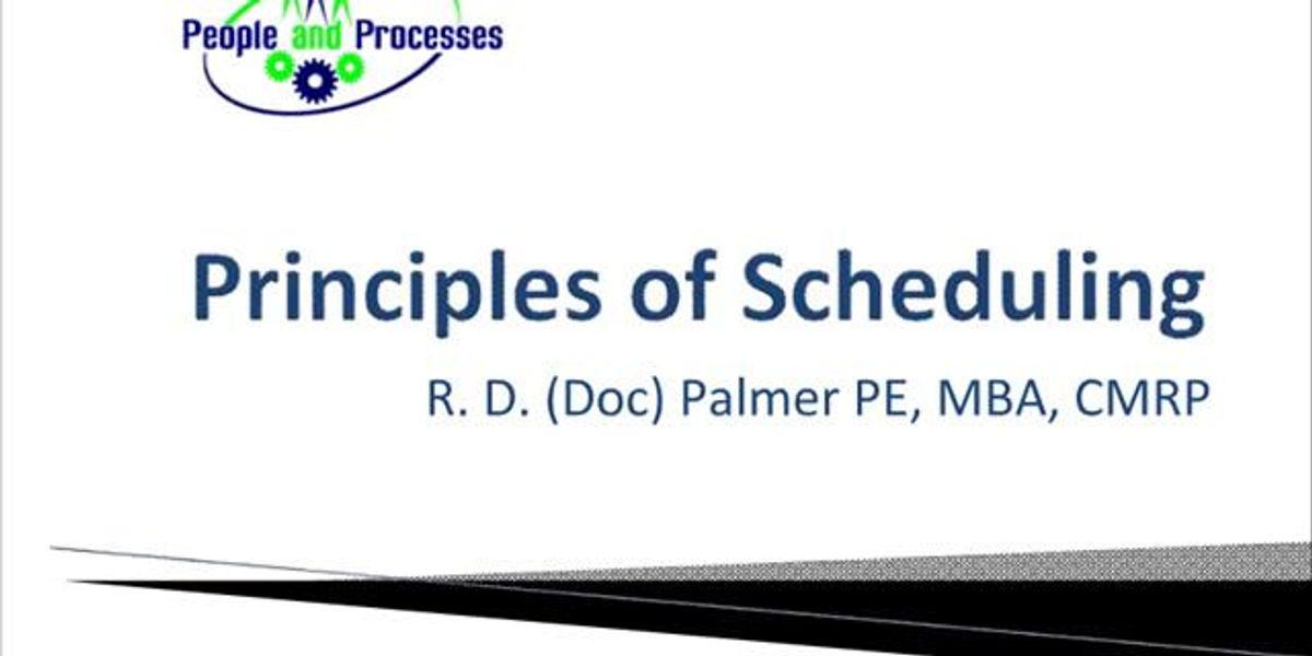 Reliabilityweb The Principles of Scheduling