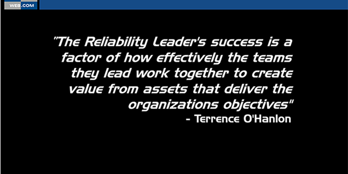 Reliabilityweb The Reliability Leader's Success Factor