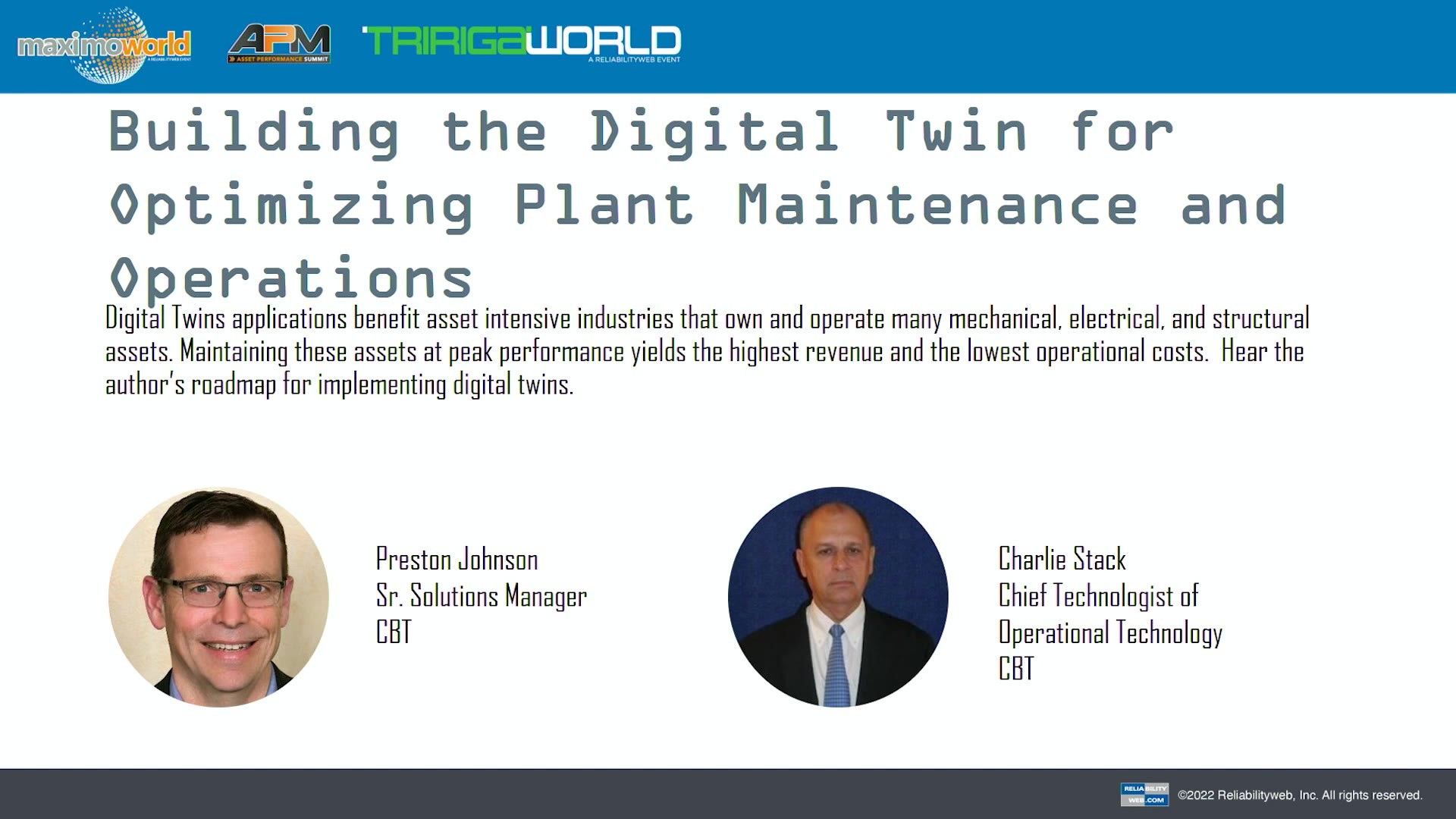 Reliabilityweb Building the Digital Twin for Optimizing Plant Maintenance and Operations